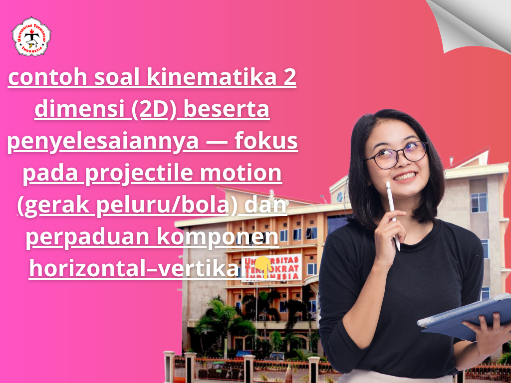 contoh soal kinematika 2 dimensi (2D) beserta penyelesaiannya — fokus pada projectile motion ...