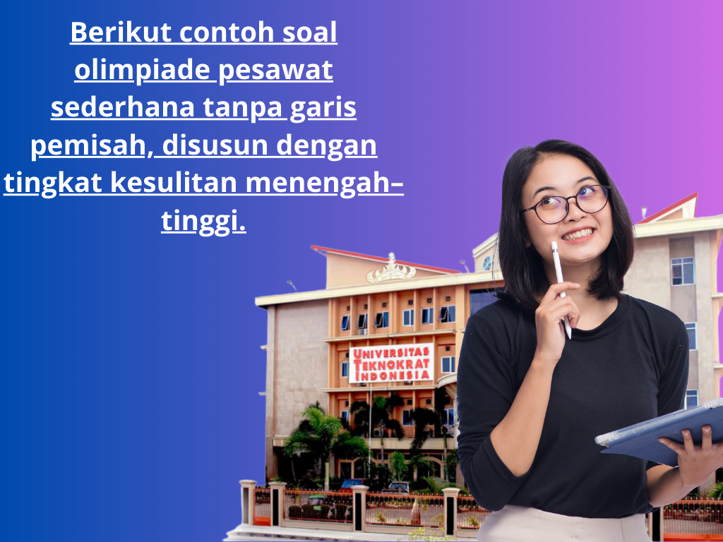 Berikut contoh soal olimpiade pesawat sederhana tanpa garis pemisah ...