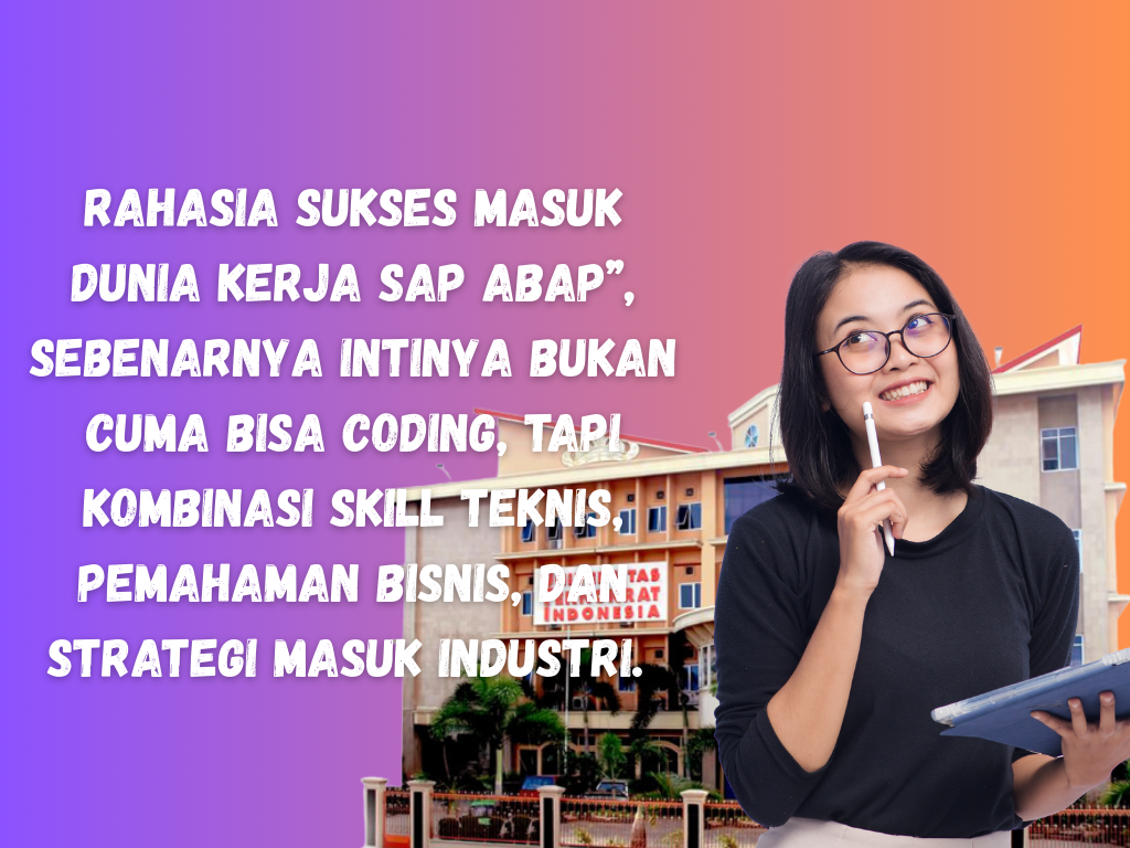 rahasia sukses masuk dunia kerja SAP ABAP”, sebenarnya intinya bukan cuma bisa coding, tapi ...